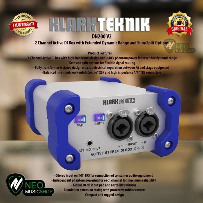 Jual PROMO KLARK TEKNIK DN200 V2 2 CHANNEL ACTIVE DI BOX WITH EXT ...