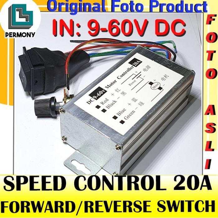 Jual Speed Control 20A Dc 9-60Volt Forward Reverse Motor Kecepatan Pwm ...
