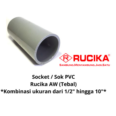 Jual SOCK PVC RUCIKA AW 1/2 INCH FITTING PIPA PVC MERK RUCIKA | SOCKET ...