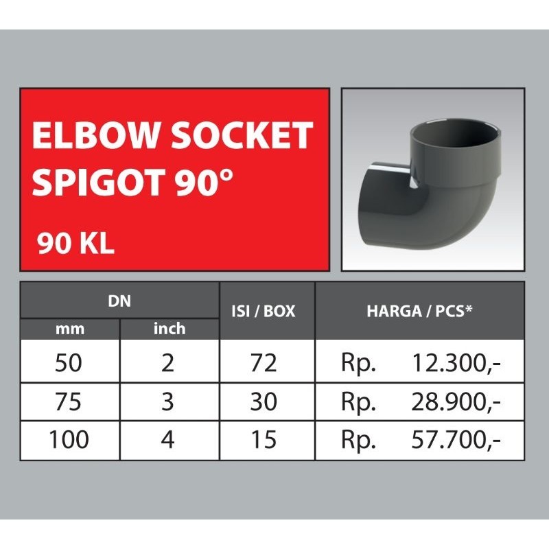 Jual Elbow Socket Spigot Pipa penyambung soket siku 90° By RUCIKA 2 3 4 ...