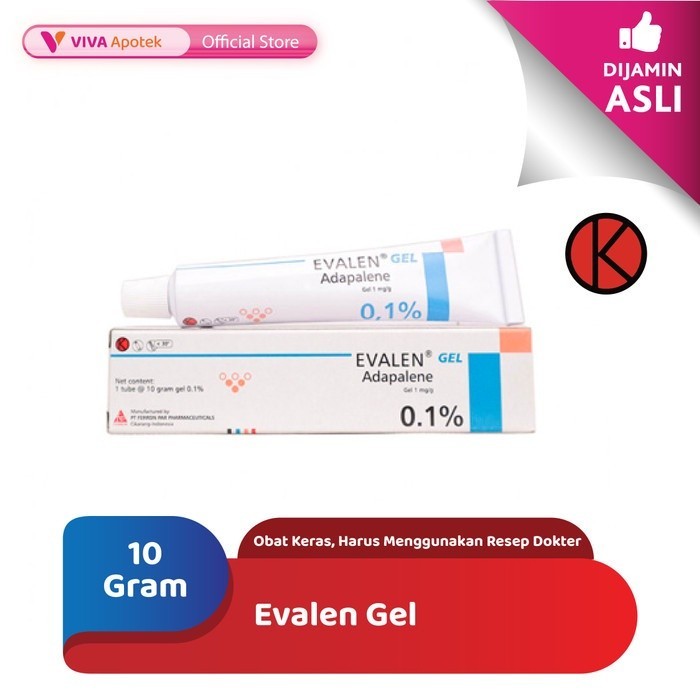 Jual Evalen Gel / Adapalene / Jerawat / Akne Vulgaris (10 Gram ...