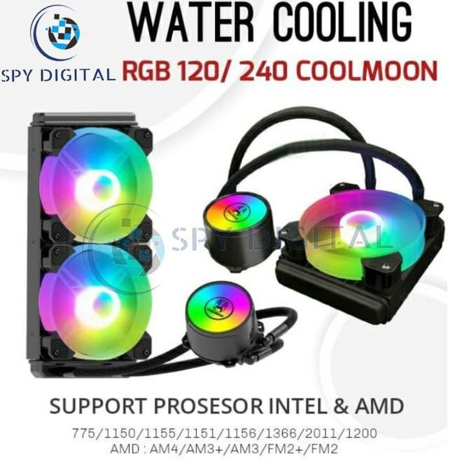 Jual FAN CPU WATER COOLING T120 COOLMON RGB | Shopee Indonesia
