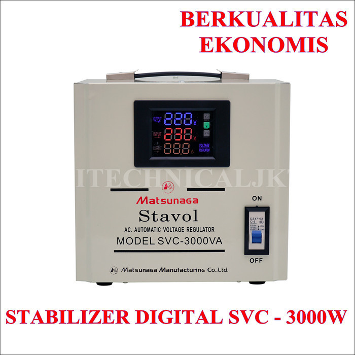 Jual STAVOLT SVC DIGITAL 3000W MATSUNAGA STAVOL STABILIZER LISTRIK ...