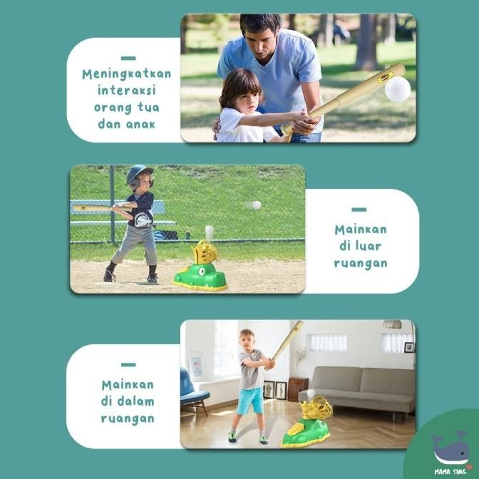 Jual MAMA SING Mainan Tongkat dan Pelempar Bola Baseball Bentuk Hewan ...