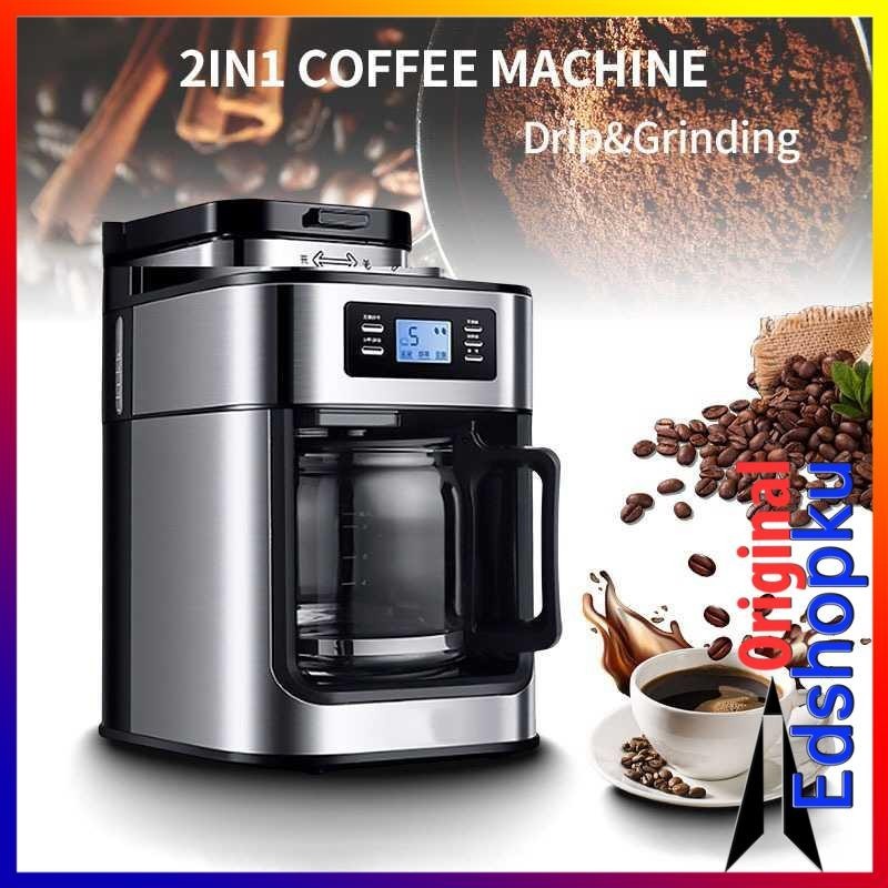 Jual Mesin Kopi Espresso Coffee Maker Machine Bean Grinder 1L | Shopee ...
