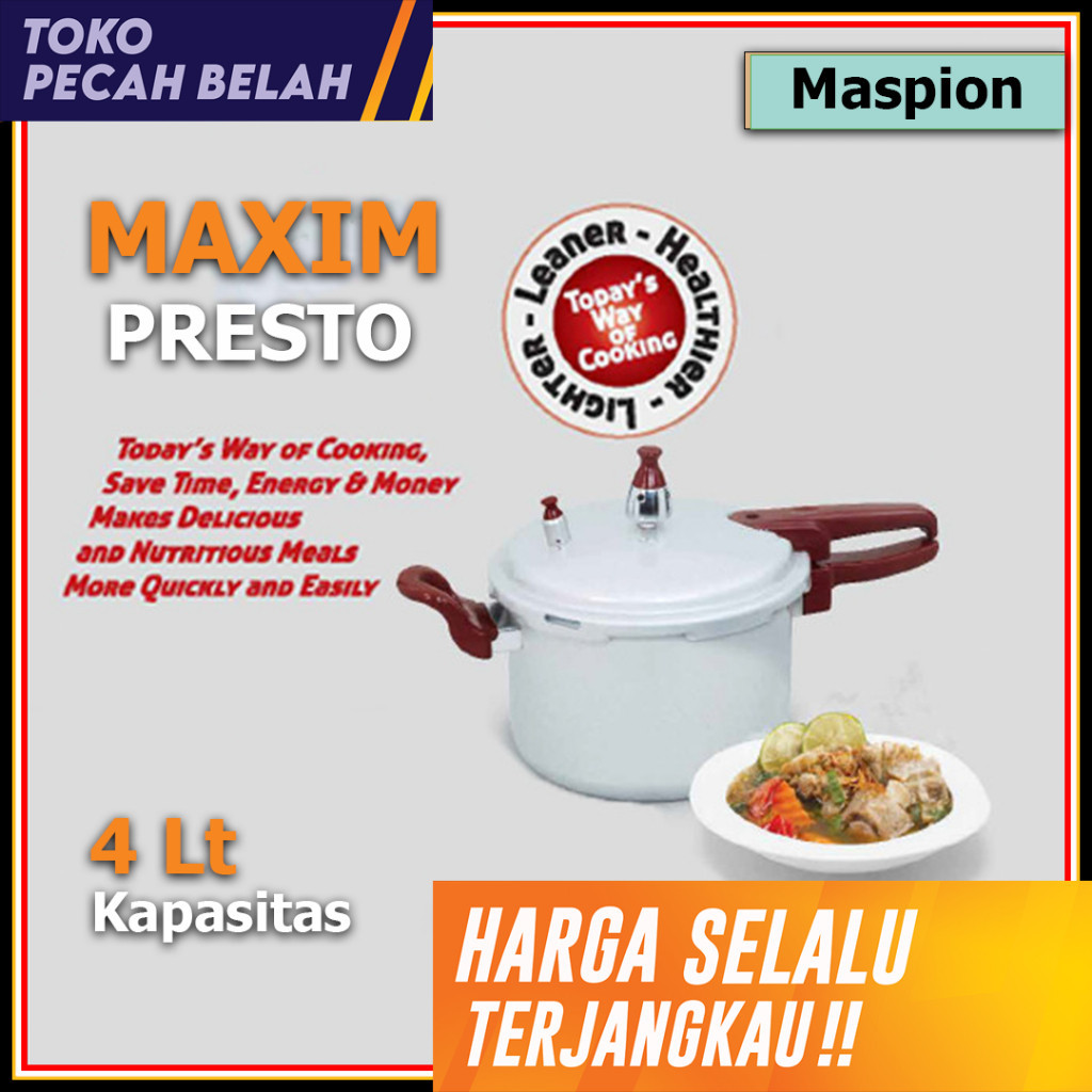 Jual Panci Maxim Presto Pressure Cooker 20 cm Kapasitas 4 L | Shopee Indonesia