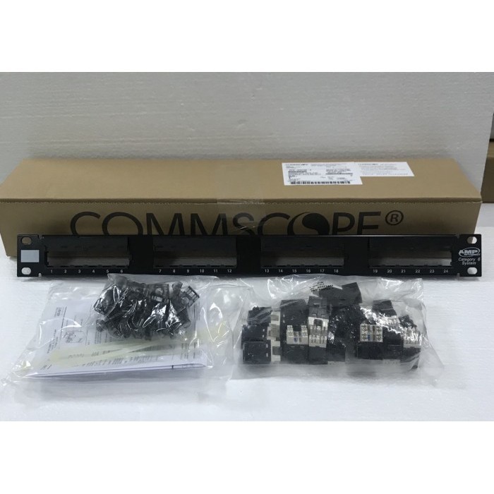 Jual AMP COMMSCOPE Patch Panel 24port Cat6 LOADED | Shopee Indonesia