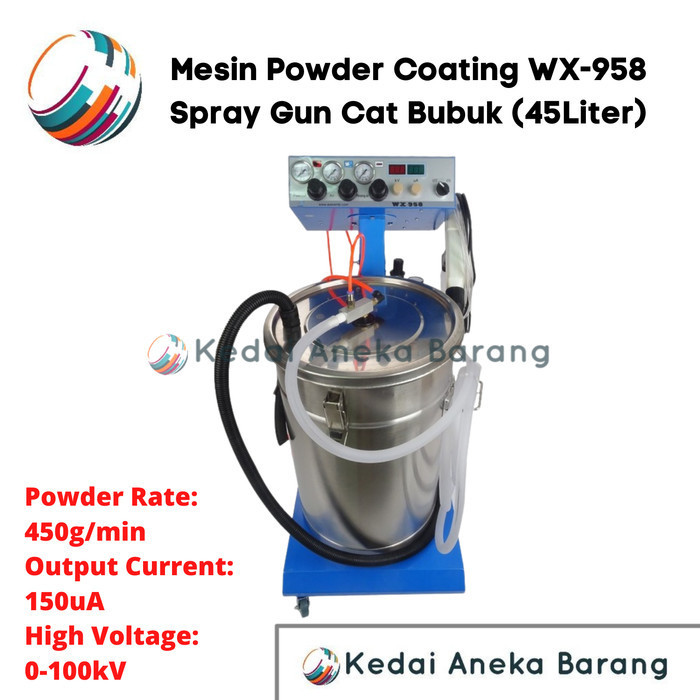 Jual Mesin Powder Coating Spray Gun Machine Oven Cat Bubuk WX-958 WX958 ...