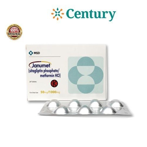 Jual JANUMET 50 /1000 MG 1 1STRIP ISI 7 TABLET / SITAGLIPTIN 50 MG ...