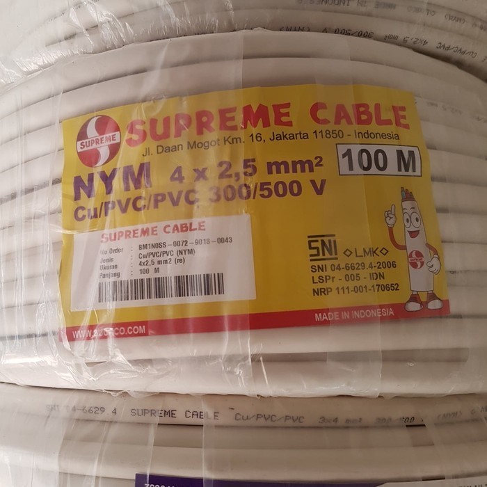 Jual Kabel Listrik NYM 4x2.5 4x2,5 4x2.5mm 4x2,5mm Supreme 100m 100 ...