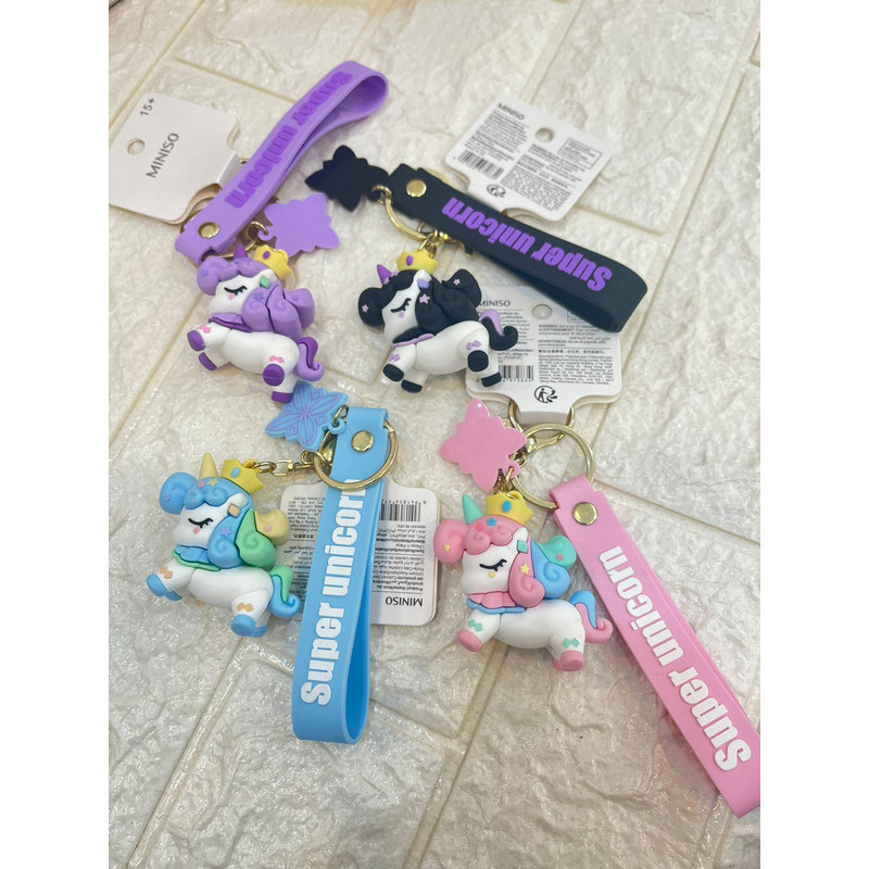 Jual Official BALI MINISO Colored Series Unicorn Keychain Miniso Ganci ...