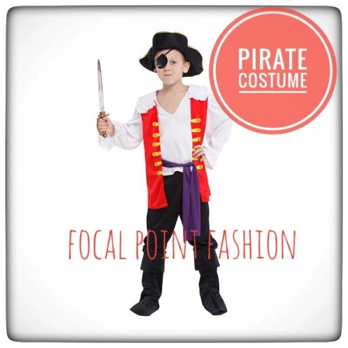 Jual kostum bajak laut anak pirate jack sparrow caribbean halloween ...