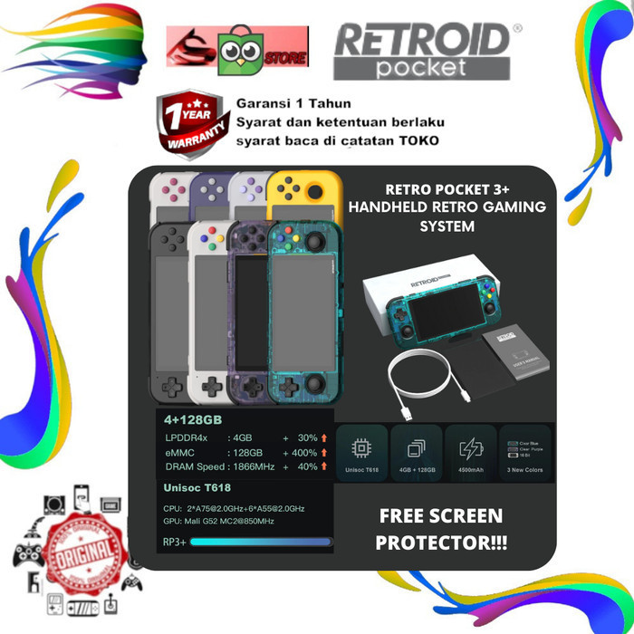 Jual Retroid Pocket 3 Plus Android 11 4G/128GB Handhled Portable Video ...