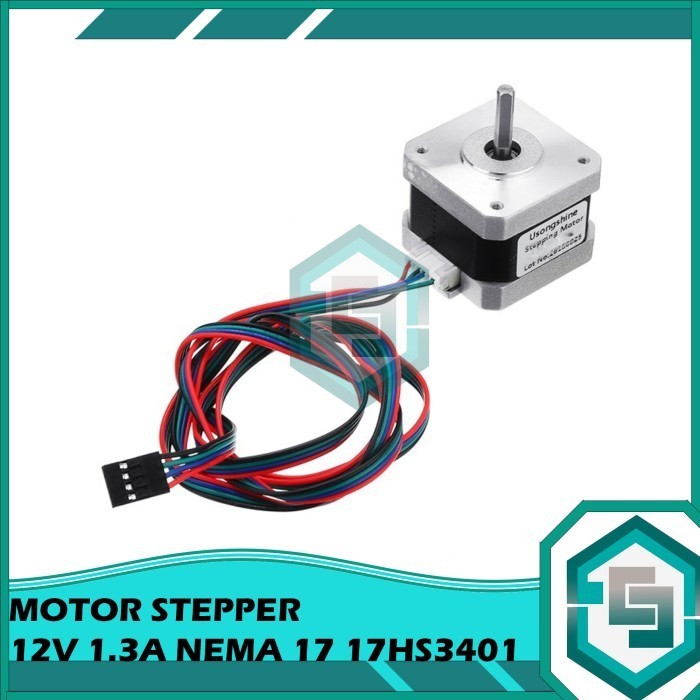 Jual MOTOR STEPPER NEMA 17 17HS3401 42-34MM 12V 1.3A PLUS KABEL | Shopee Indonesia