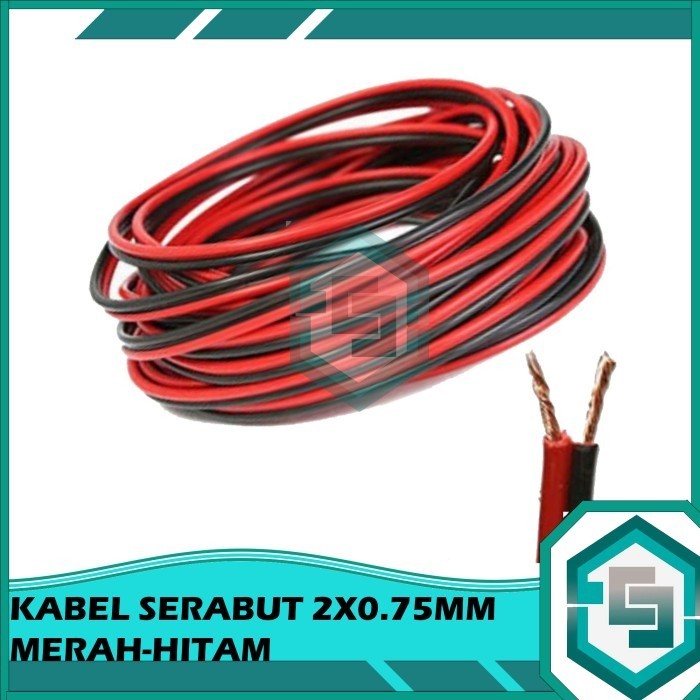 Jual Kabel Serabut Merah Hitam Red Black 2X0.75Mm 300V Per 1 Meter ...