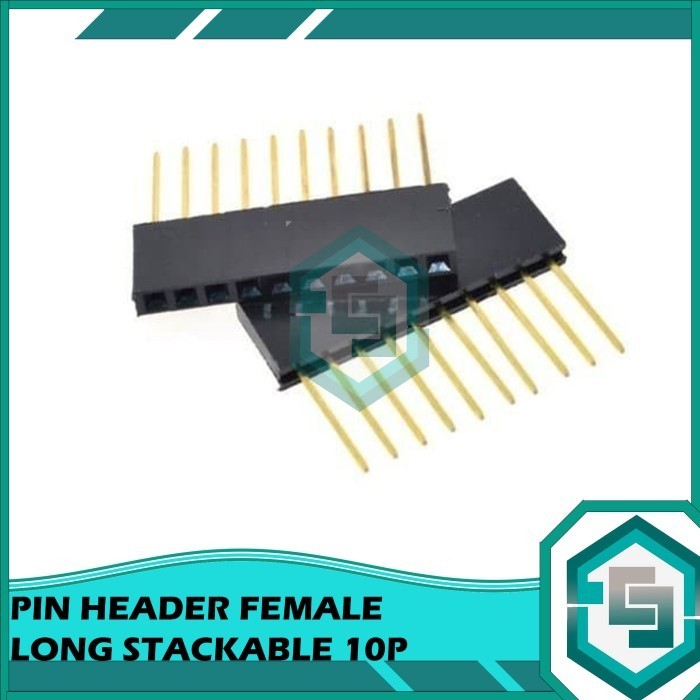 Jual Pin Header Strip Female 10P 10Mm Long Stackable For Arduino ...