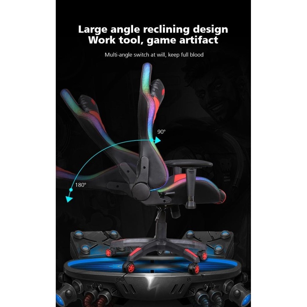 Jual Kursi Gaming/Gaming Chair RGB LED AULA COMMANDER F-8401 PINK ...