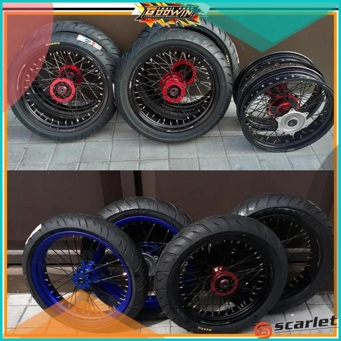 Jual Banset Ban Set Whelset Supermoto 17 300 350 CRF KLX 150 BF DT ...