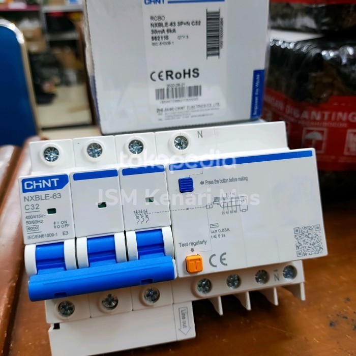 Jual RCBO 30MA ELCB+MCB NXBLE-63 3P+N 10A 16A 20A 25A 32A 40A 50A 63A ...