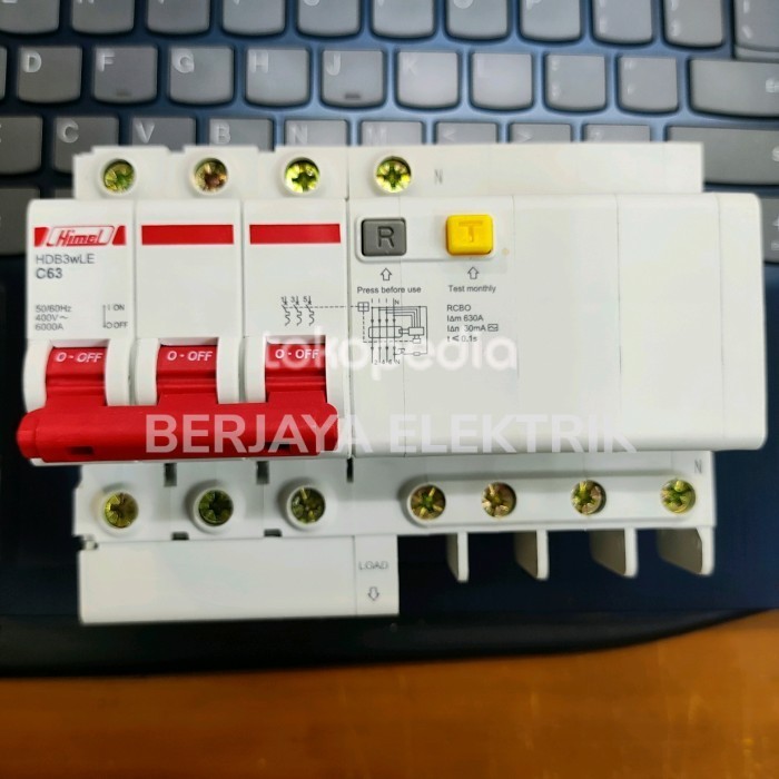 Jual RCBO ELCB+MCB 3P+N 16A 20A 25A 32A 40A 50A 63A 30MA HIMEL | Shopee ...