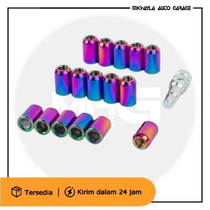 Jual LUGNUT TITANIUM - BAUT RODA MOBIL TITANIUM UKURAN 1,50MM FULLSET ...
