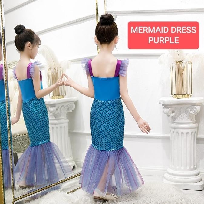 Jual Update! BAJUKIDDIE MERMAID DRESS PURPLE KOSTUM PRINCESS ANAK ARIEL ...