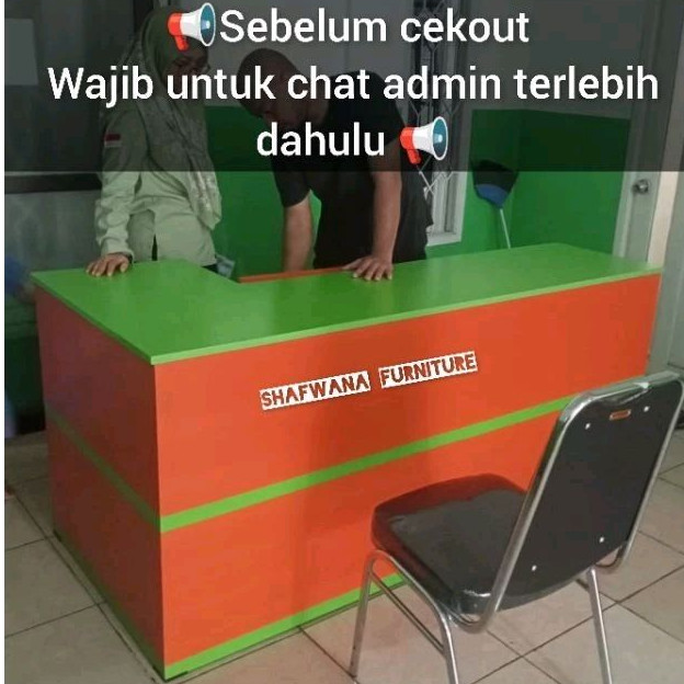 Jual meja klinik / meja kasir L / meja resepsionis / meja bank / meja ...