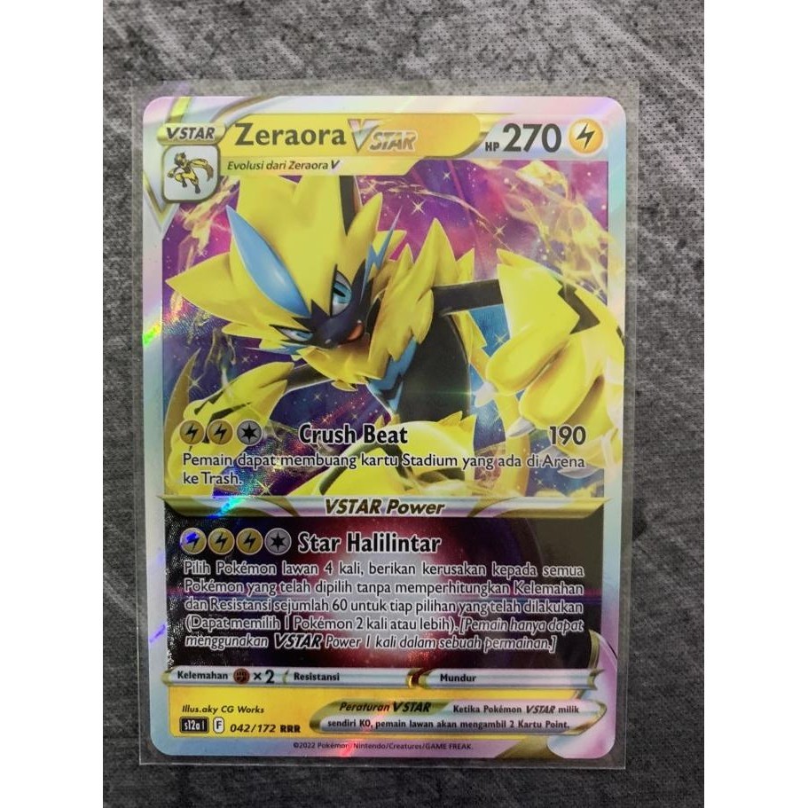 Jual Zeraora VSTAR Semesta RRR s12a Kartu Pokemon TCG Indonesia 042/172 ...