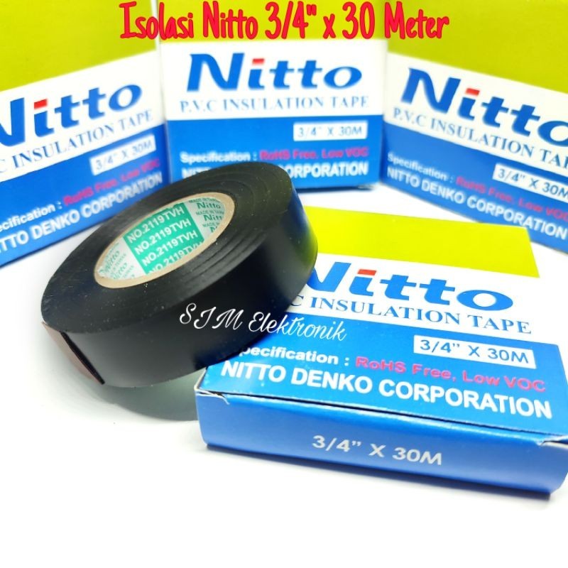 Jual Isolasi Nitto 3/4"x30M Isolasi Listrik Lem Kabel | Shopee Indonesia