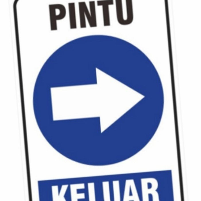 Jual Stiker Sign Arah Panah Pintu Masuk / Keluar. Rambu K3 Safety ...