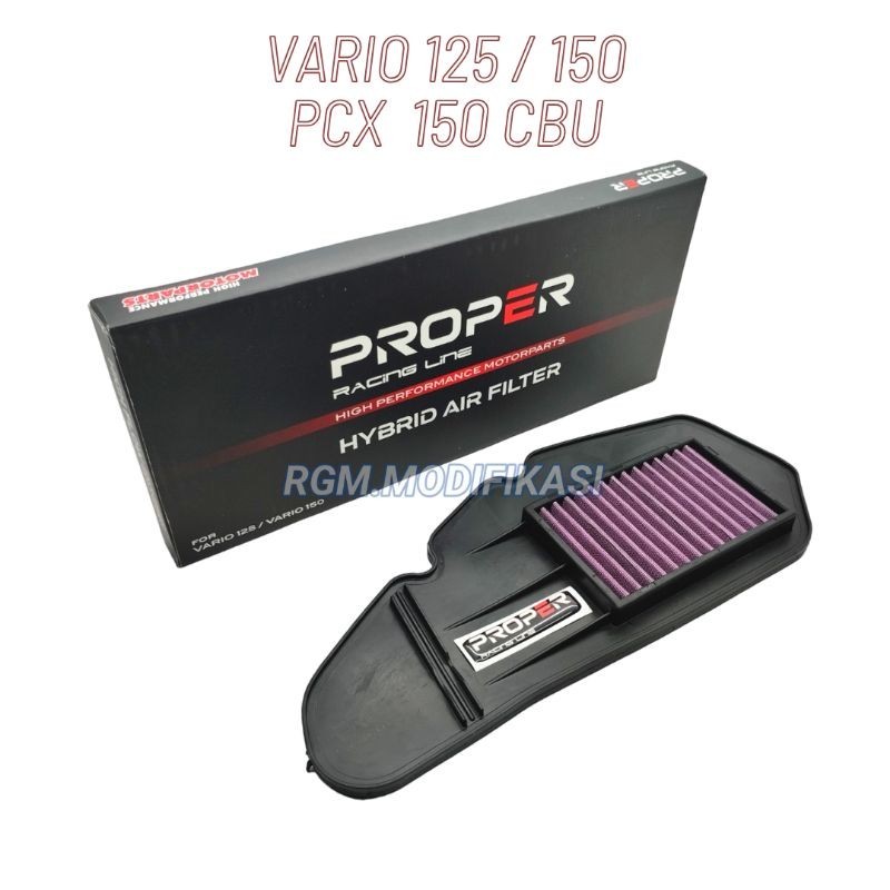 Jual AIR FILTER UDARA HYBRID PROPER RACING LINE VARIO 125 VARIO 150 ...