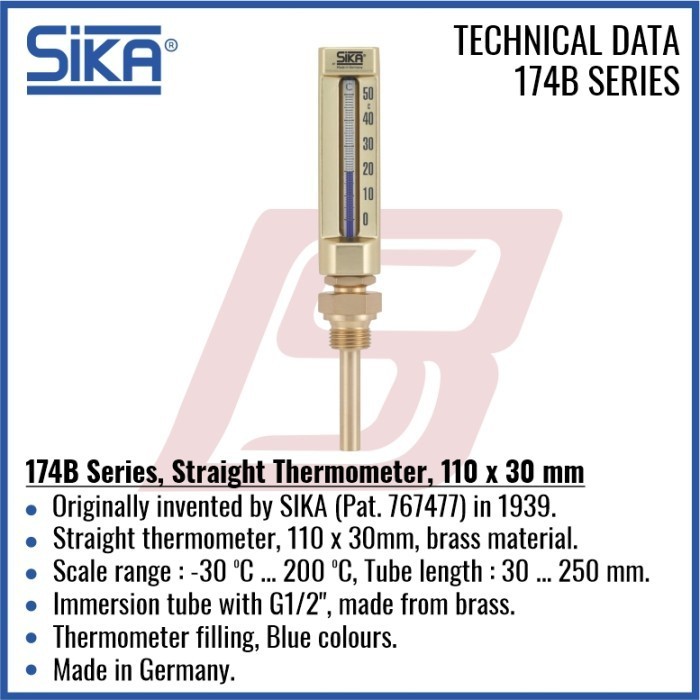 Jual Sika Thermometer 174B 0-100 C 100Mm | Shopee Indonesia