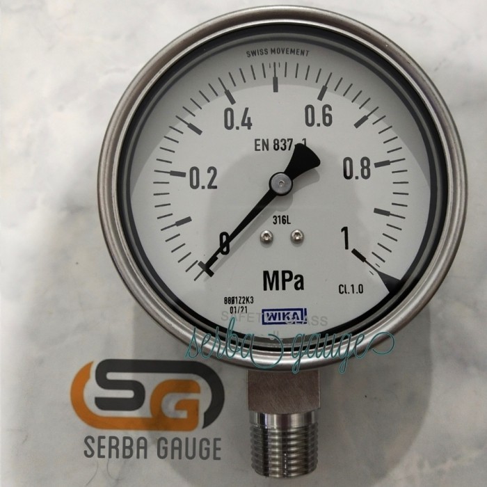 Jual Wika Pressure Gauge 0-1 Mpa 4 Inch Ss | Shopee Indonesia