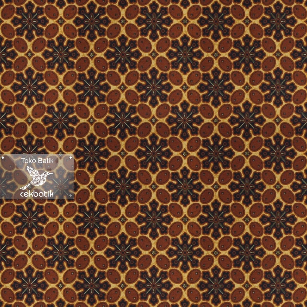 Jual Kain Batik - Motif Batik Sogan Kawung Bunga Classic (Coklat ...