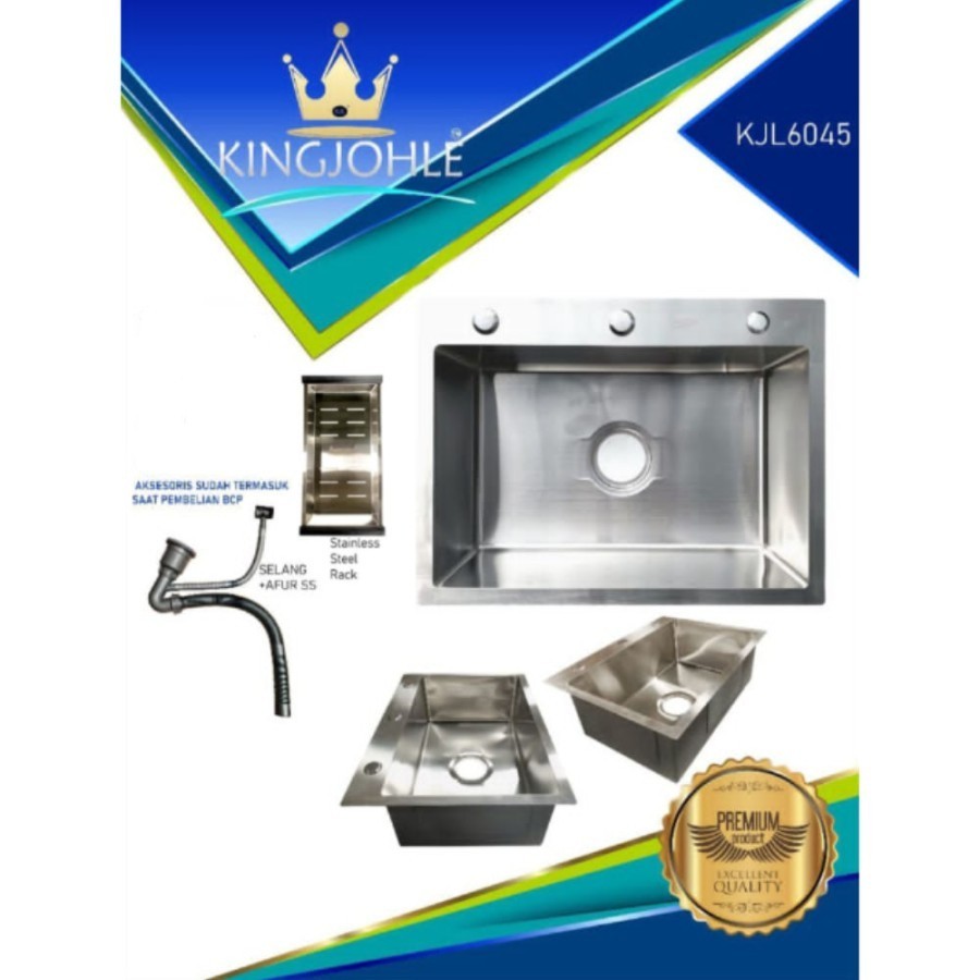Jual Bak Cuci Piring Set 60x45 1 lubang King Johle / Kitchen Sink BCP ...