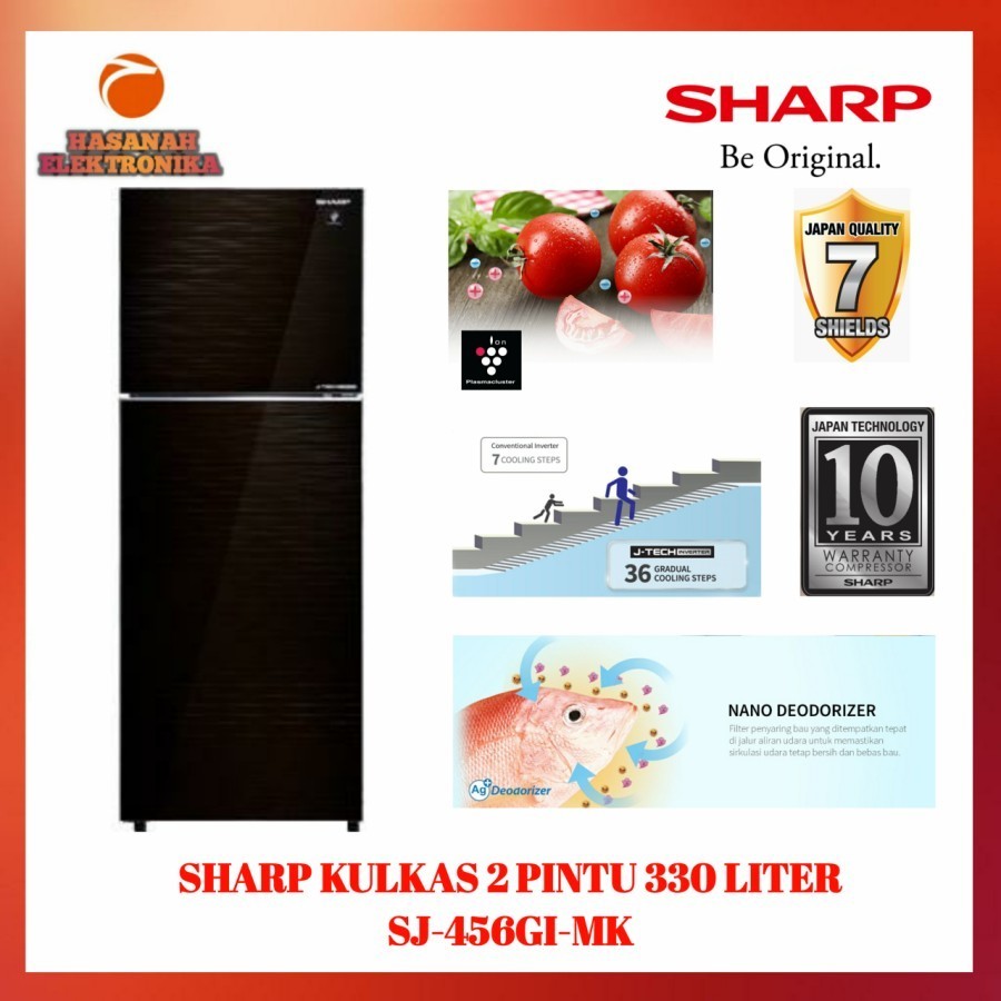 Jual SHARP KULKAS 2 PINTU 330 LITER SJ-456GI-MK JTECH INVERTER | Shopee Indonesia