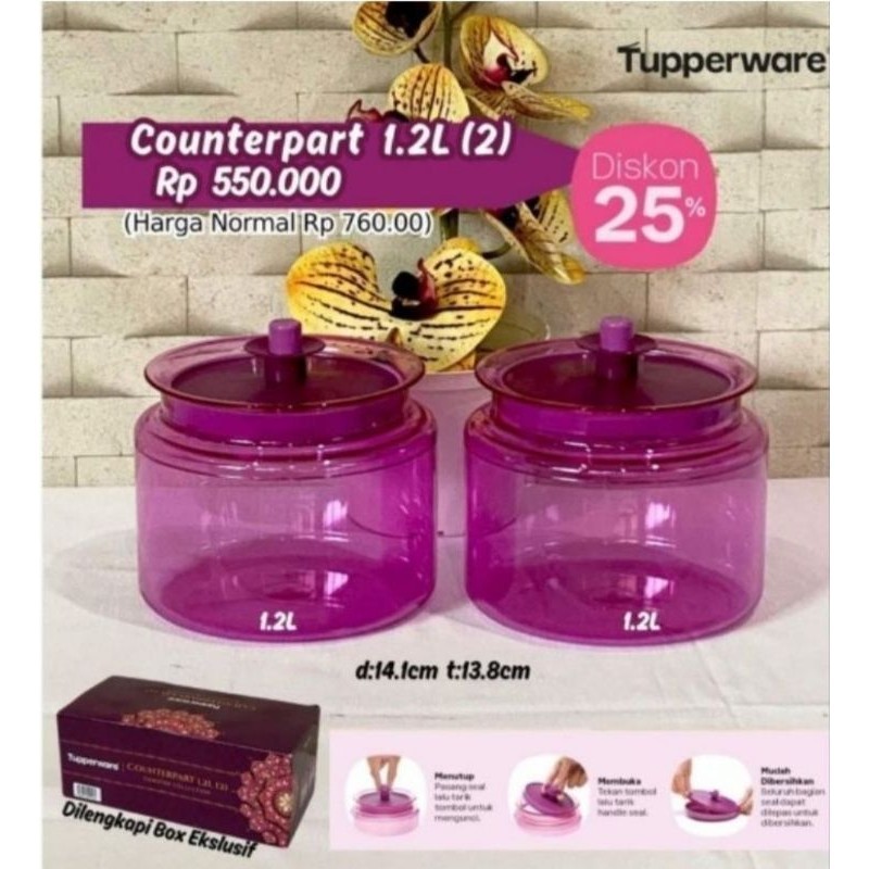Jual Counterpart toples tupperware toples lebaran toples sultan toples crystal | Shopee Indonesia