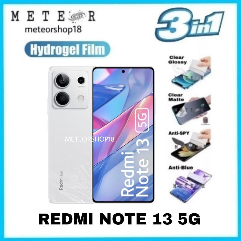 Jual XIAOMI REDMI NOTE 13 5G HYDROGEL FRONT BACK SCREEN CAMERA PROTECTOR ANTI GORES CLEAR BLUE ...