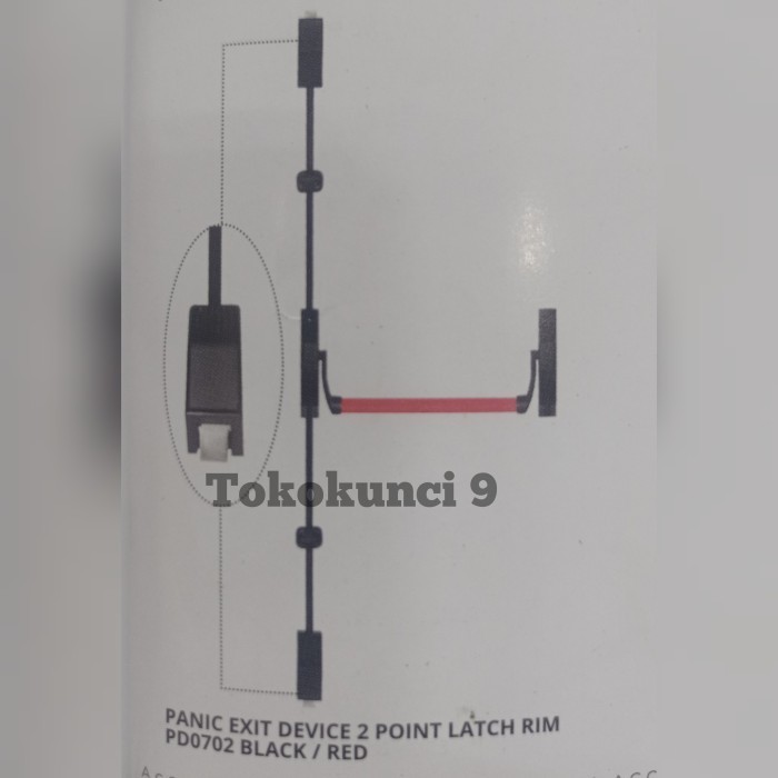 Jual Tersedia! Panic Bar Dekson Panic Exit 2 Point Pd0702 Black/ Red ...