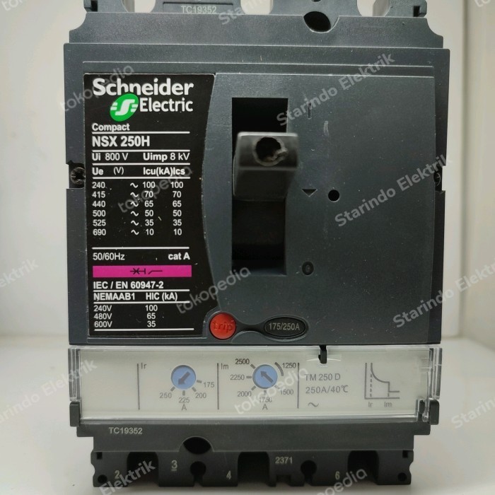 Jual READY MCCB / BREAKER SCHNEIDER NSX250H 3P 250A 3phase LV431670 ...