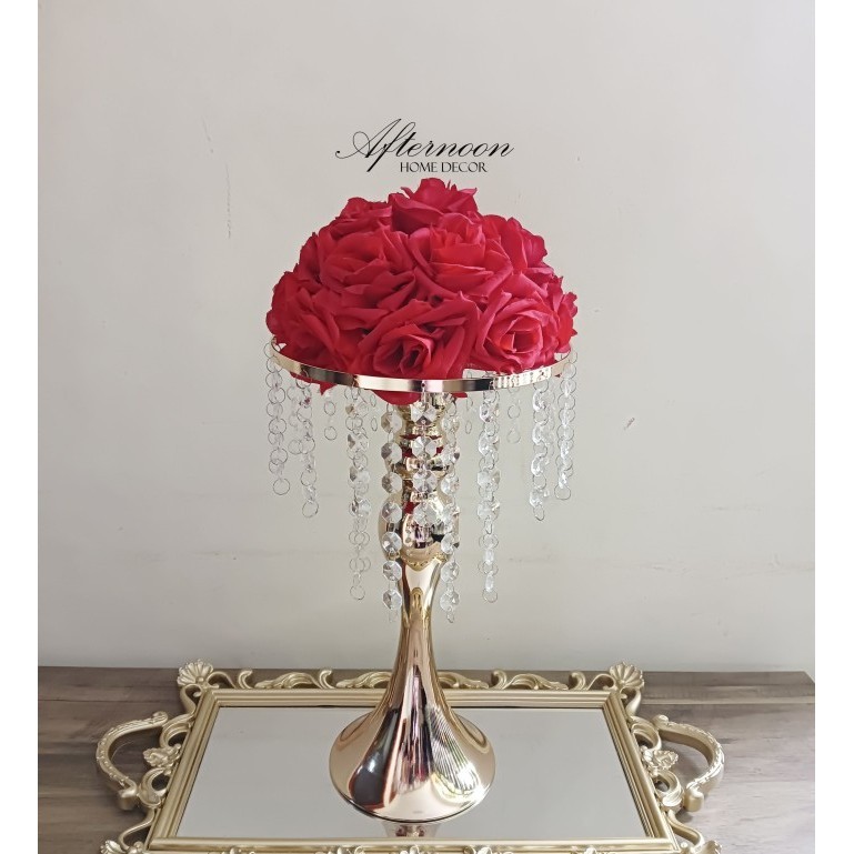 Jual Vas Bunga Mermaid Centerpiece Crystal Flower Vase Holder Gold 33 ...