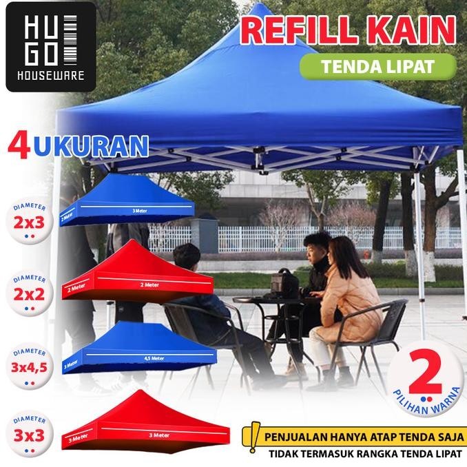 Jual HUGO Terpal Atap Tenda Lipat 2x2 2x3 3x3 3x4,5 m Tebal Bahan Kain ...