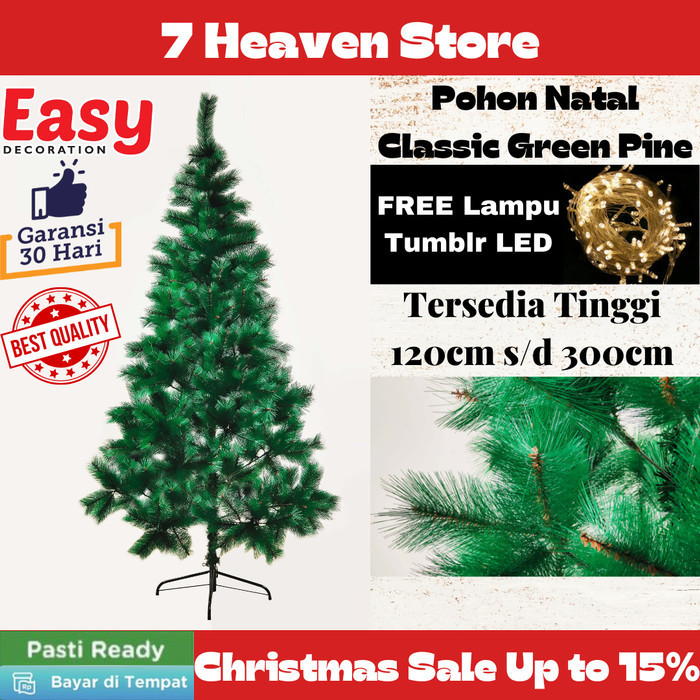 Jual Pohon Natal Ukuran 1.8 Meter 1.8M 180Cm 6 Ft 6Ft Snow White Pine ...