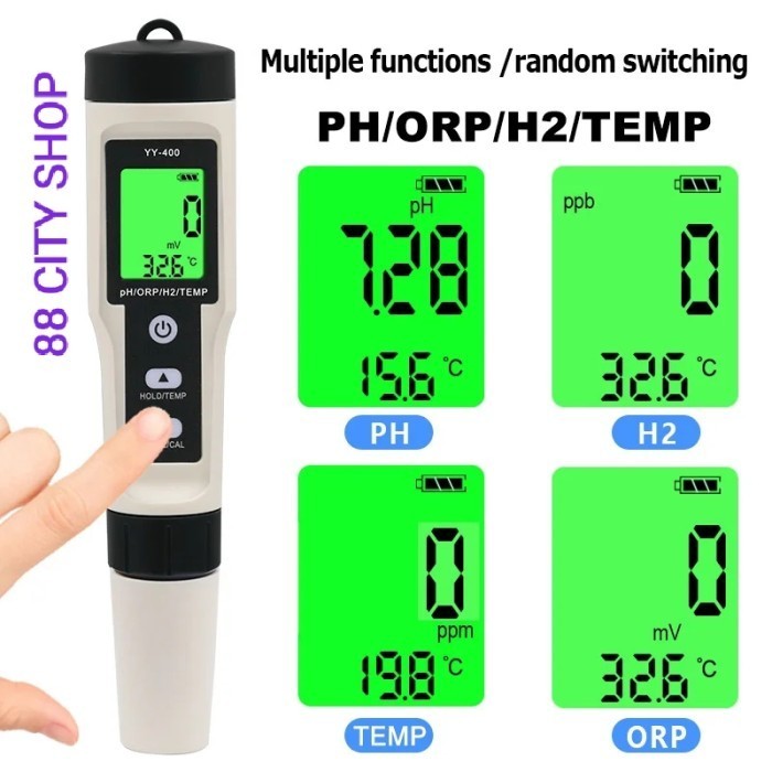 Jual Hydrogen Meter Tester H2 PH ORP TEM Water Quality Tester 4 in 1 ...