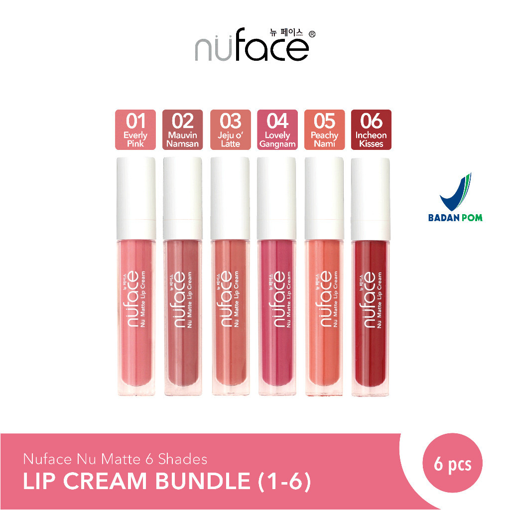 Jual Nuface Nu Matte Lip Cream Bundle 6 Varian - Nu Matte Lip Cream ...