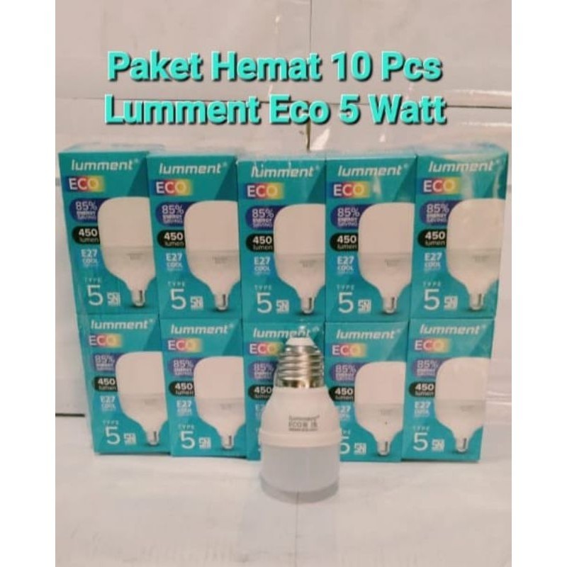 Jual Paket Hemat 10 pcs Lampu Led Lumment Eco 5 Watt Capsule Cahaya ...