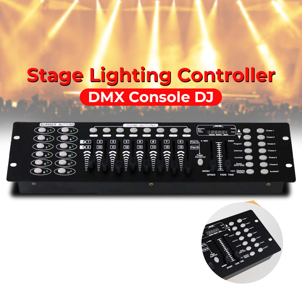 Jual SHEHDS Mixer Lampu Stage Lighting Controller DMX Console DJ 192CH - SHE-DMX512 - Black ...
