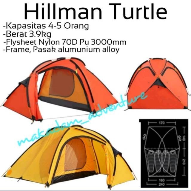 Jual fhare - Tenda Camping Hillman Turtle 45 Kap 4-5 Orang 4 Season ...