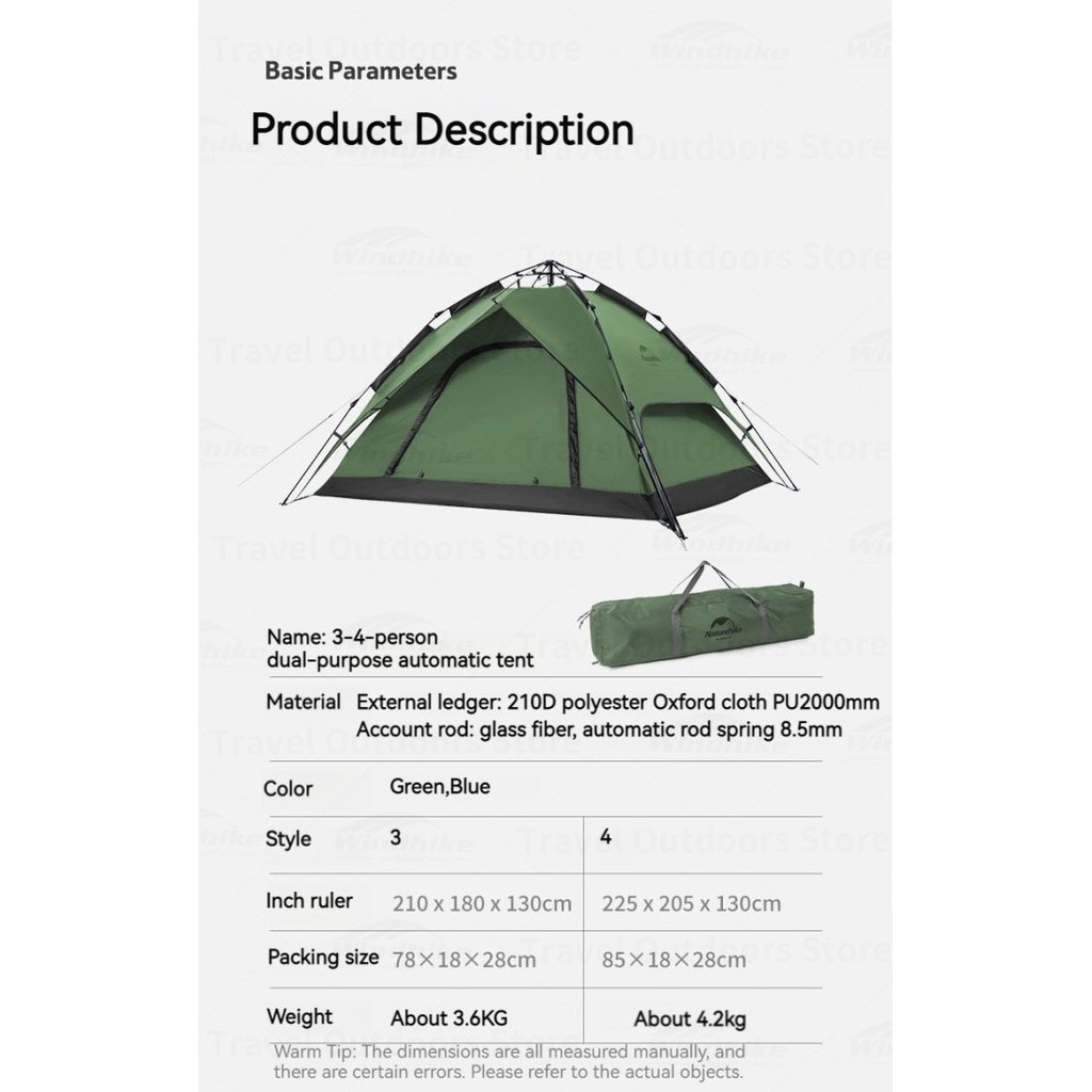 Jual fhare - TENDA DOME AUTOMATIC / OTOMATIS CAMPING 3 4 ORANG ...