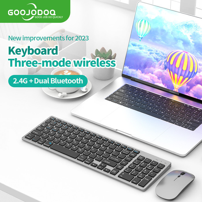 Jual Goojodoq Office-Use Bluetooth Wireless Keyboard W/ Numpad For Pc ...